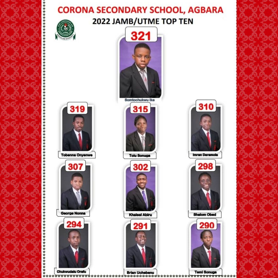 Corona Secondary School Agbara 2022 JAMB/UTME TOP 10 - Corona Schools ...